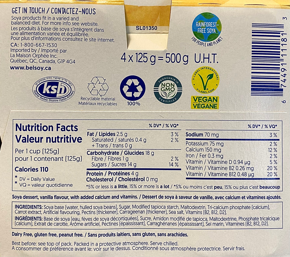 Belsoy French Vanilla Dessert – Good Rebel